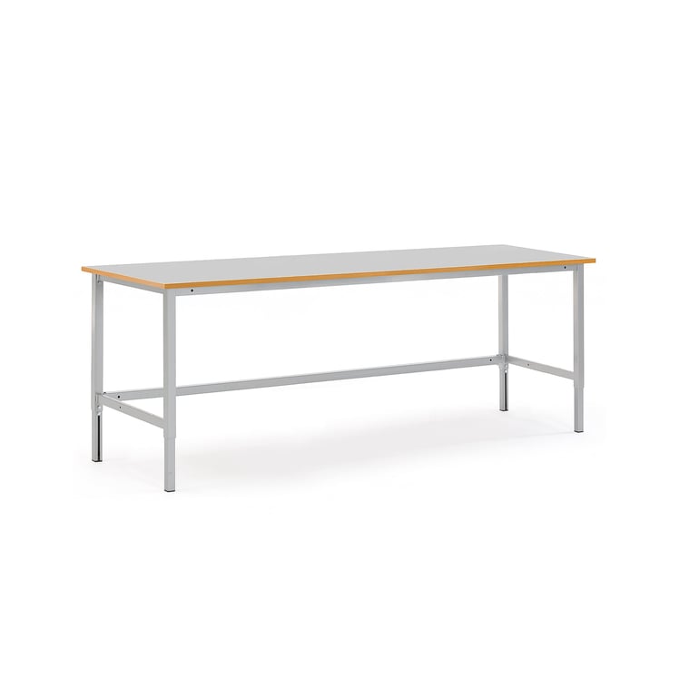 ESD Arbetsbord, 2000x800 mm, med ljusgrå ESD-skiva | Cowab.se