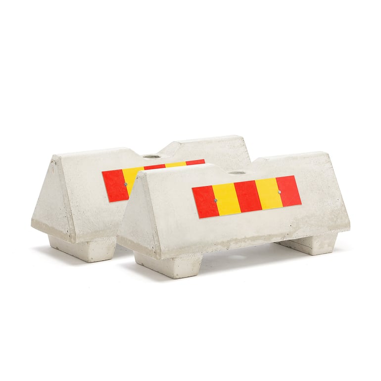 Betongsugga, med reflex och hål för stolpe, grå, 2-pack | Cowab.se