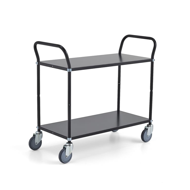 Hyllvagn, 2 hyllor, 900x440 mm, svart | Cowab.se
